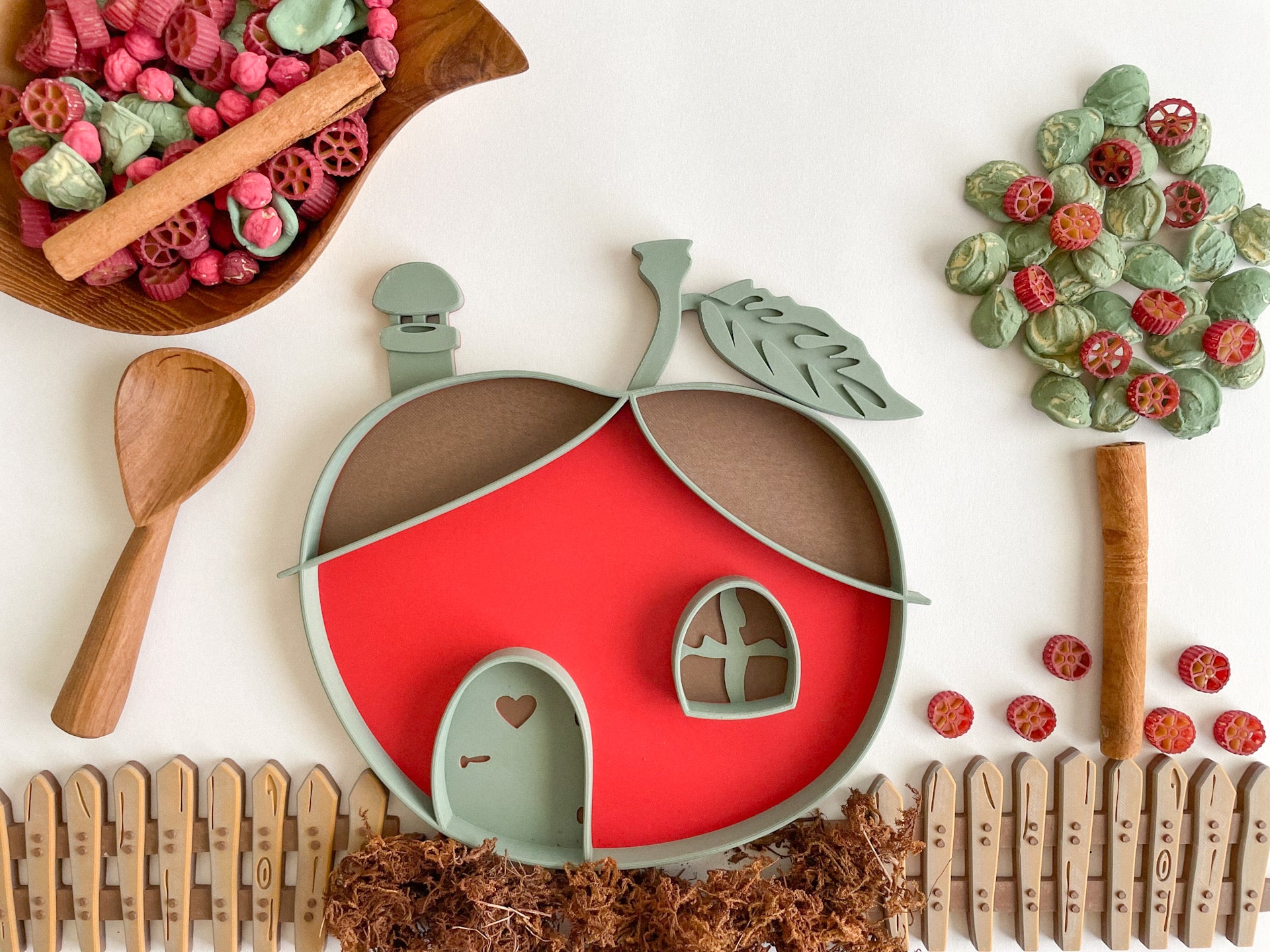Whimsical Apple Cottage Bio Tray – NatureBasedToys