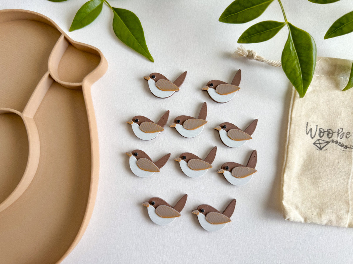 Bird-themed Math Counters set of 10 – NatureBasedToys