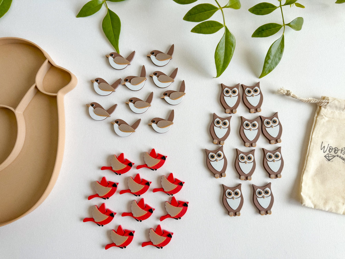 Bird-themed Math Counters set of 10 – NatureBasedToys